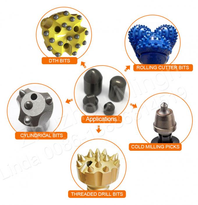 Roller Cone Bits Tungsten Carbide Buttons / Inserts High Efficiency ...